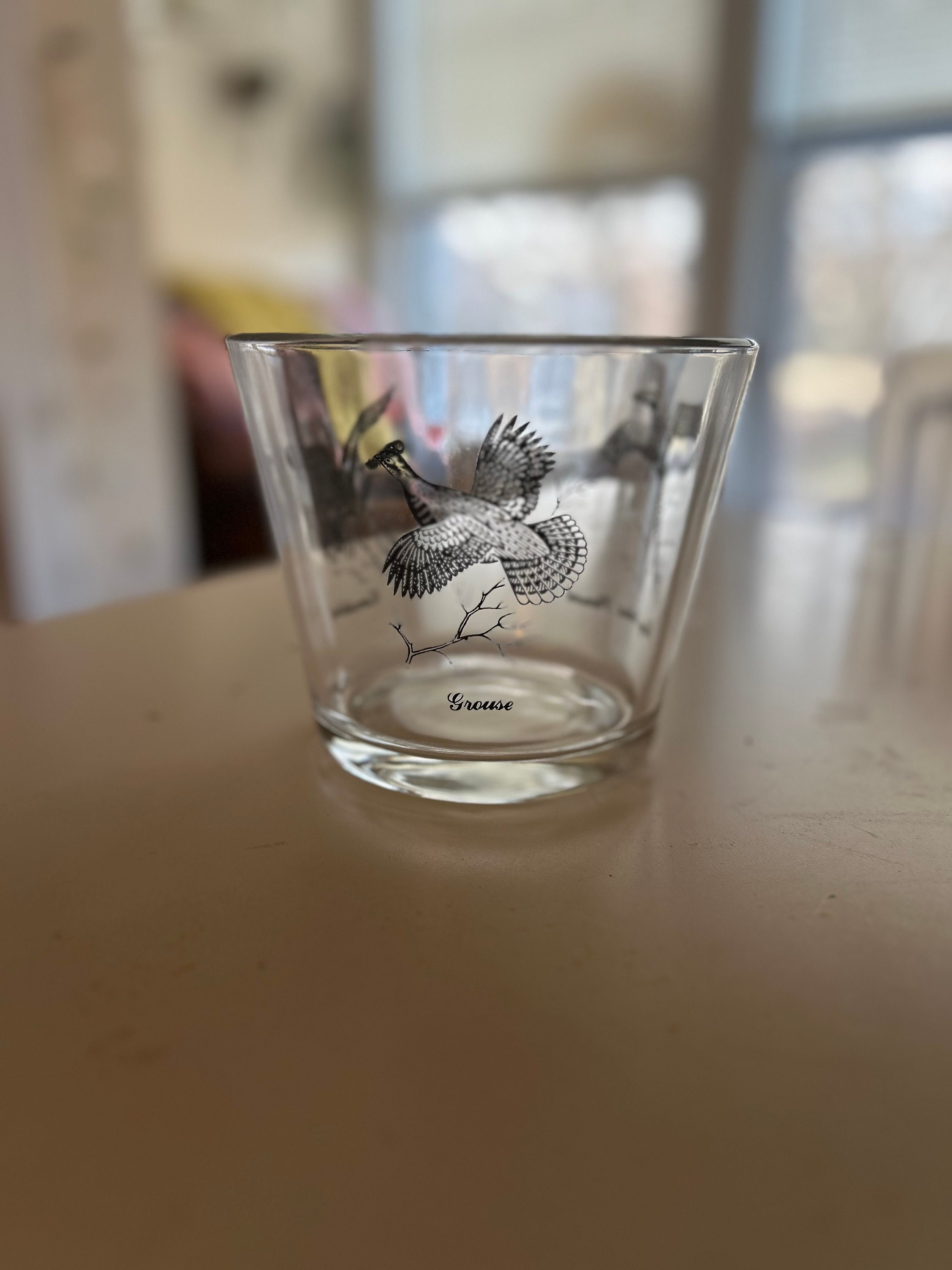 Vintage MCM Federal Glass Ice Bucket Sportsman Pattern With Birds ...