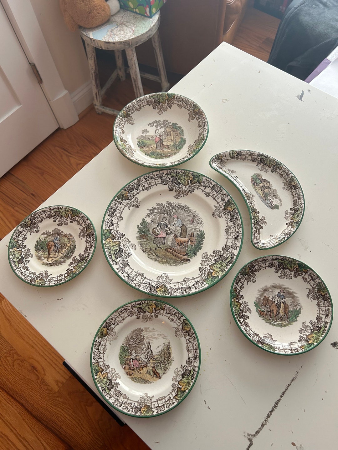Vintage Copeland Spode Byron Pattern Plates; Various Sized Spode ...