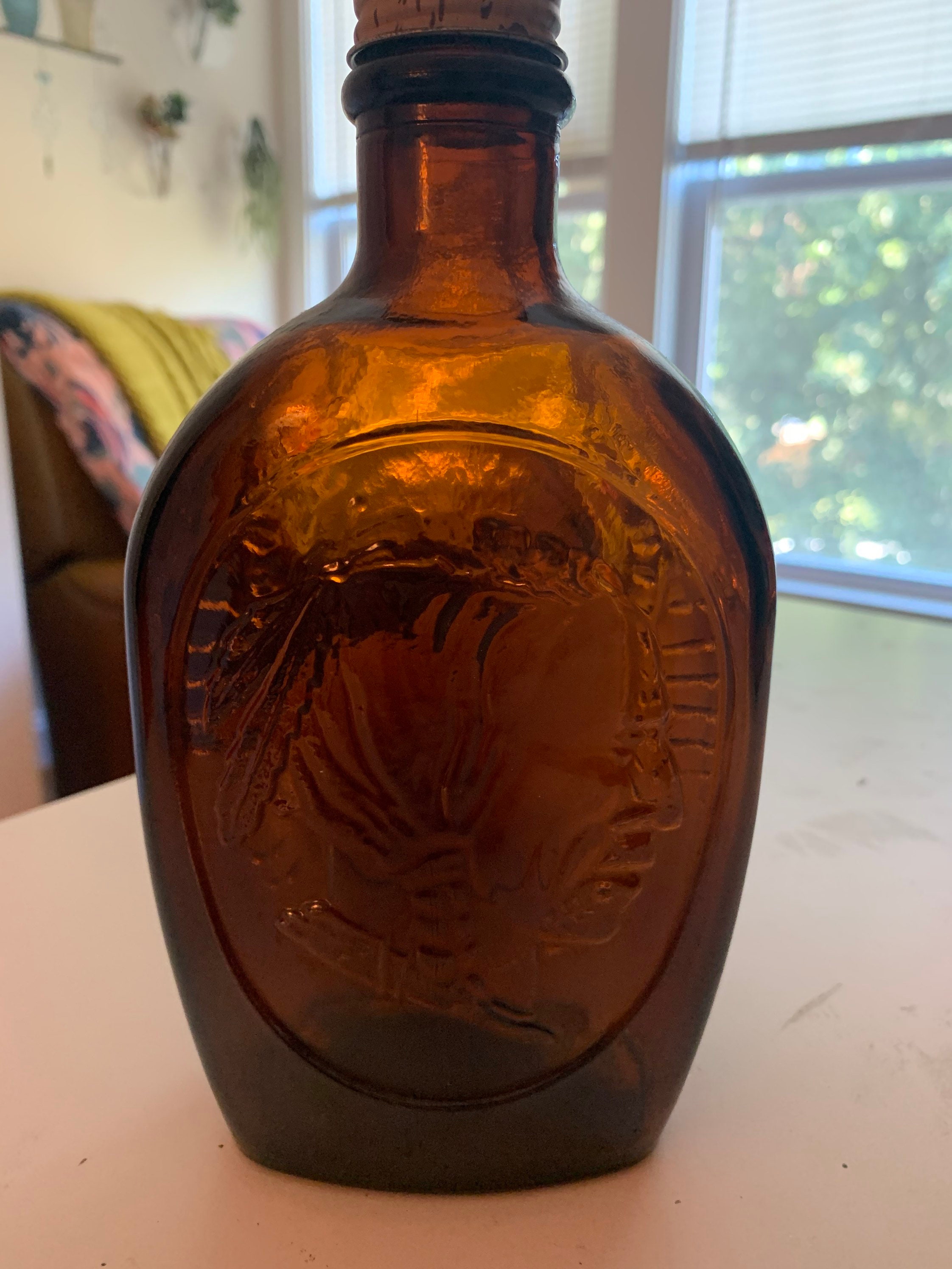 Vintage Log Cabin Syrup Amber Glass Bottle With Metal Cap in - Etsy