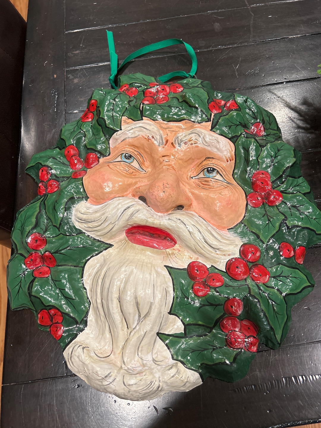 Vintage Paper Mache Hanging Santa; Large Santa Face; Made in Thailand ...