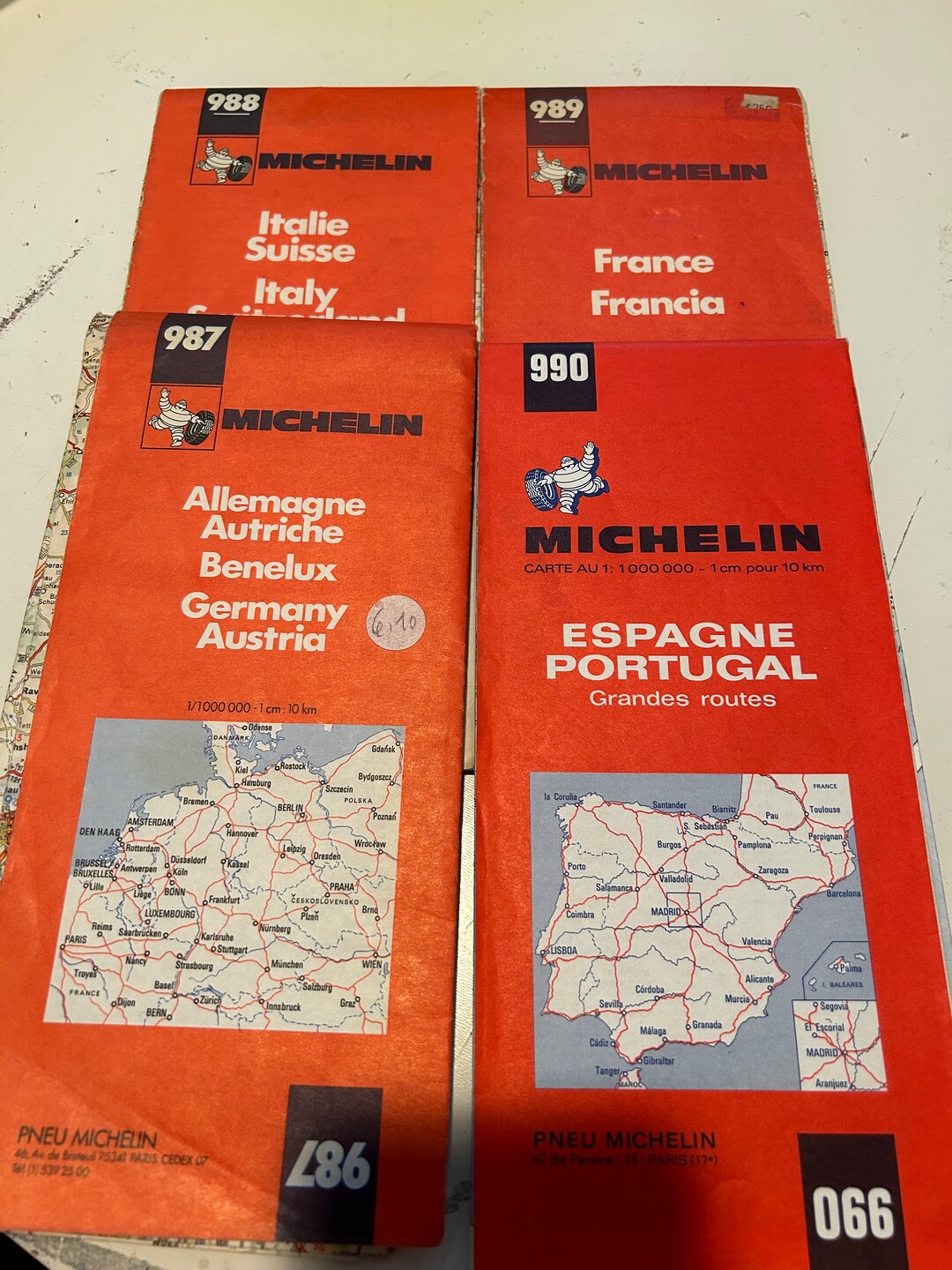 Vintage Michelin Maps; Carte Michelin; Spain/portugal, Germany/austria ...