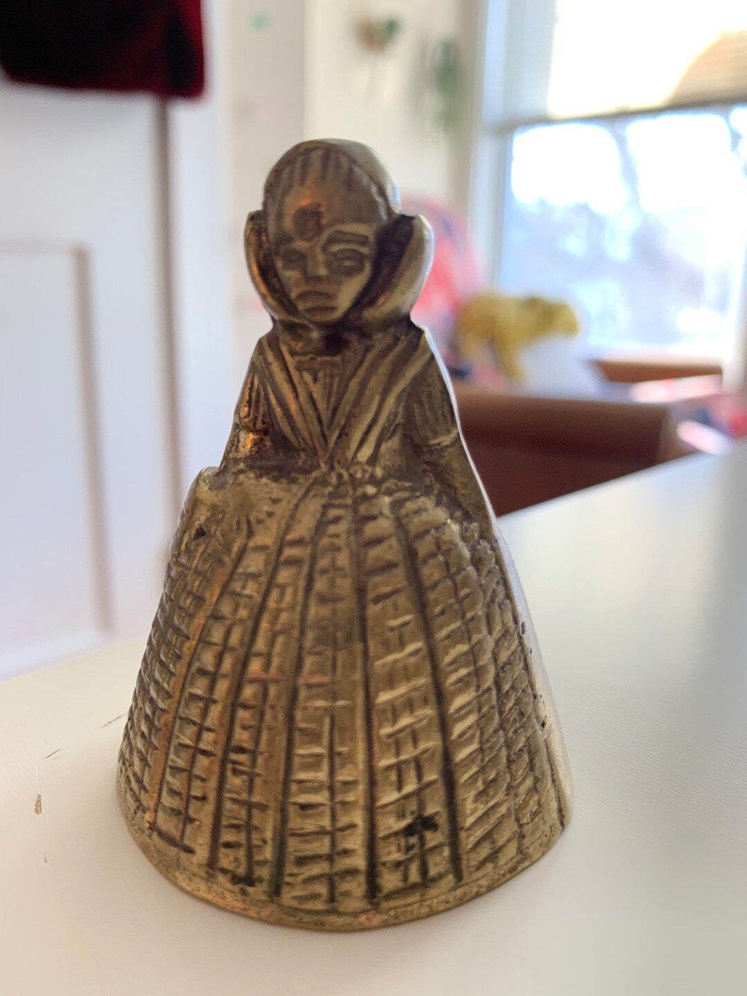 Victorian Welsh Lady Brass Bell; Hand Bell; Small Brass Figurine; Made ...