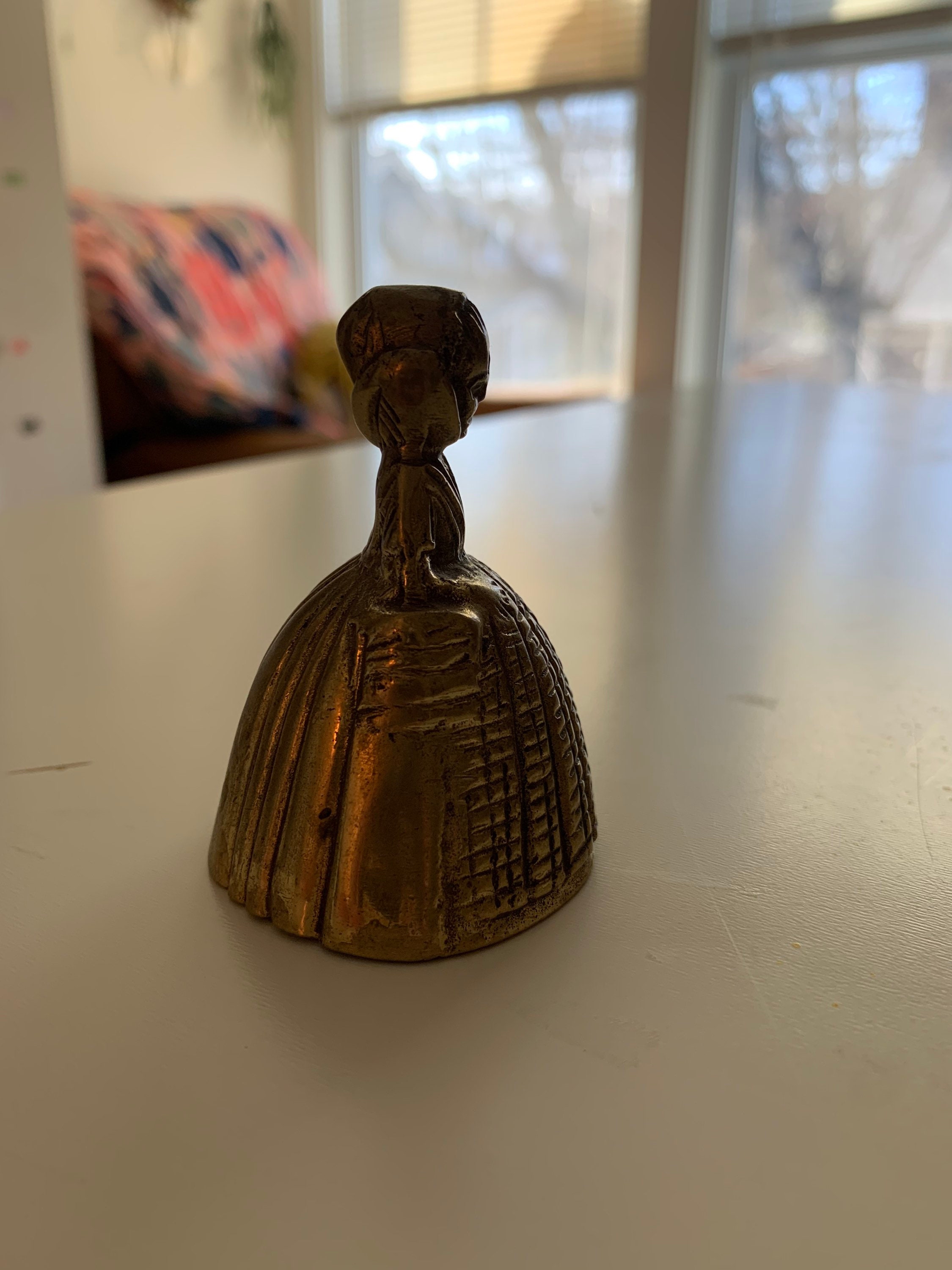Victorian Welsh Lady Brass Bell Hand Bell Small Brass Figurine Made in ...