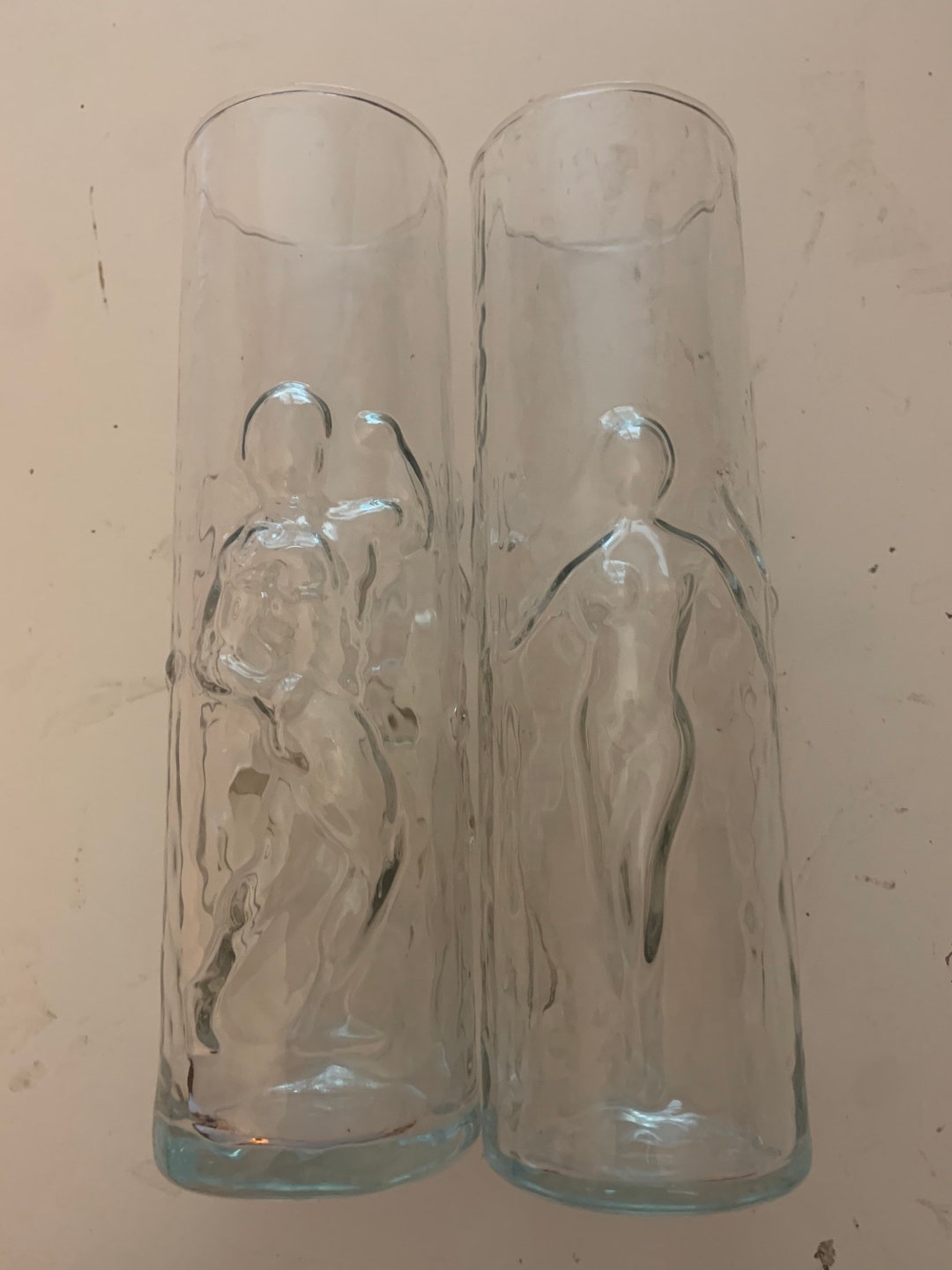 1970's Vintage Libbey Glass Co. La Femme and L'homme Highball Glasses ...