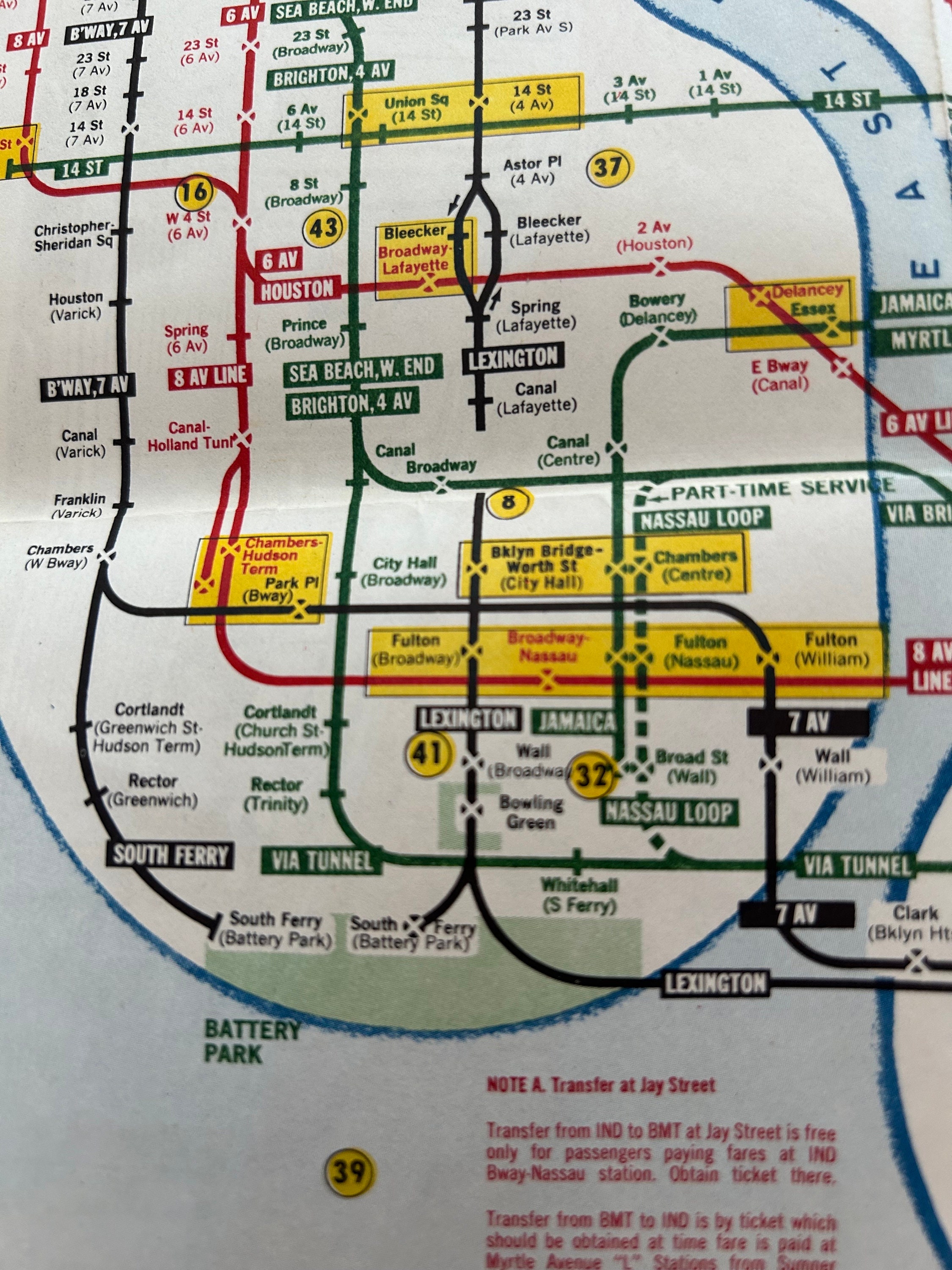 1967 New York City Subway Map and Guide NYC Transit Authority Route Map ...