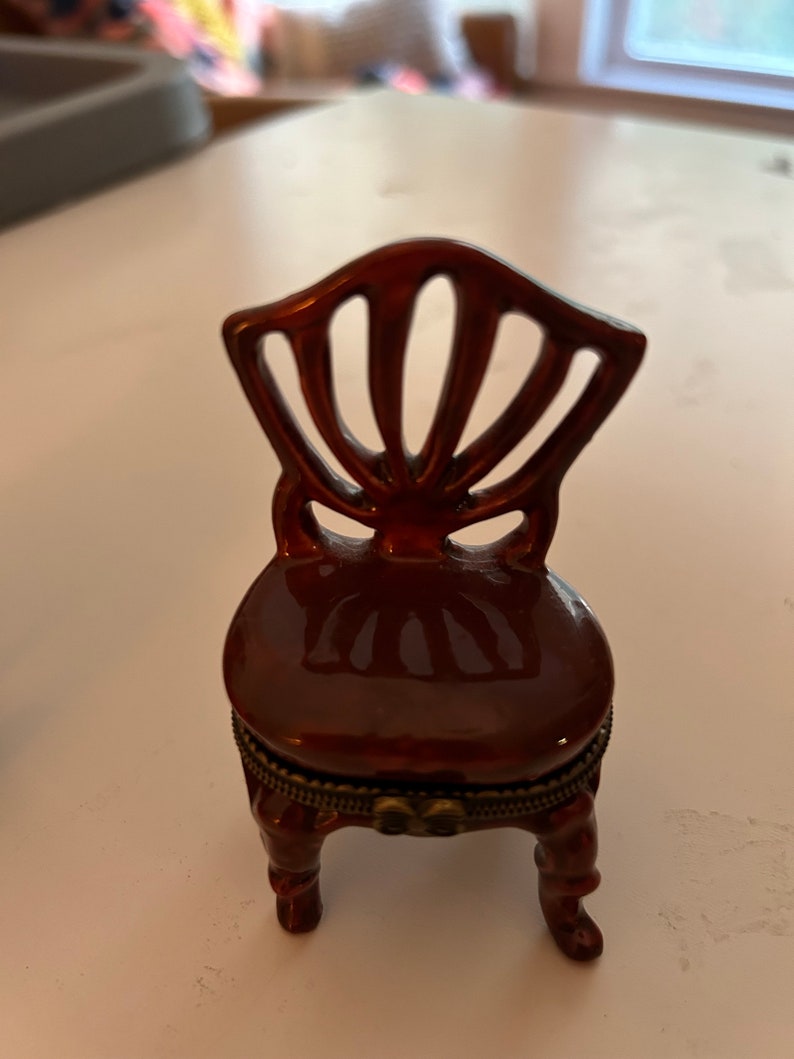 Porcelain Miniature Chair Trinket Boxes Various Sizes and Shapes Mini ...