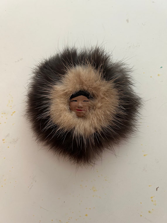 Vintage Eskimo Inuit Alaska Aboriginal Face Brooch Pi… - Gem