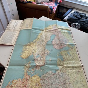 1974 Vintage Northern Europe Hallwag Map; Published in Bern ...
