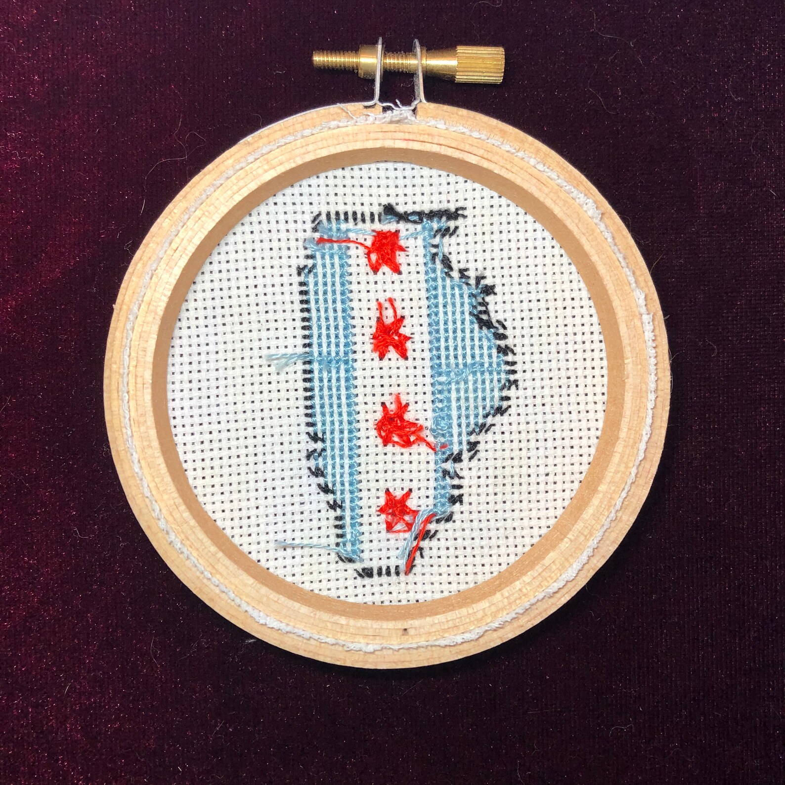 Illinois Outline - Chicago Flag - Cross Stitch - Etsy