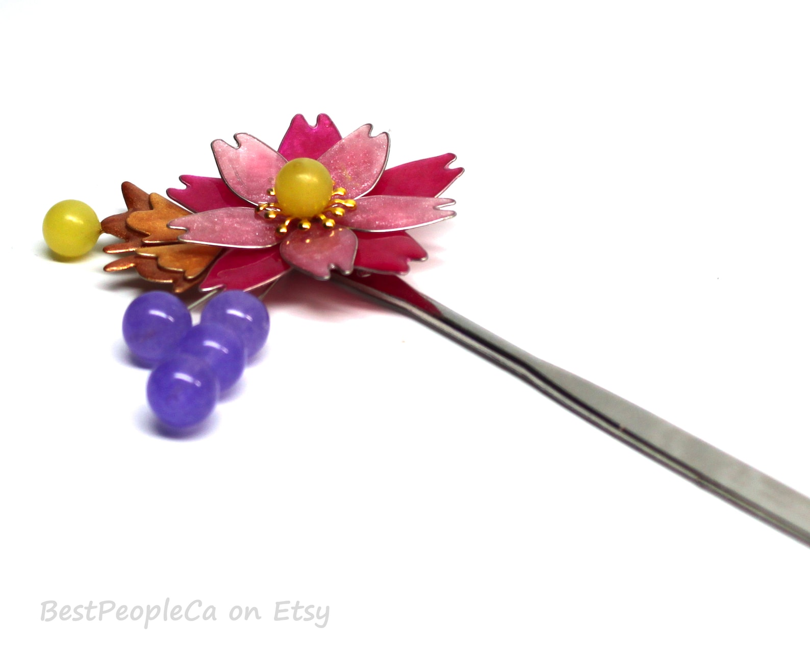 Ornamental Hair Stick Hairpin Anime Handmade Purple Kanzashi - Etsy