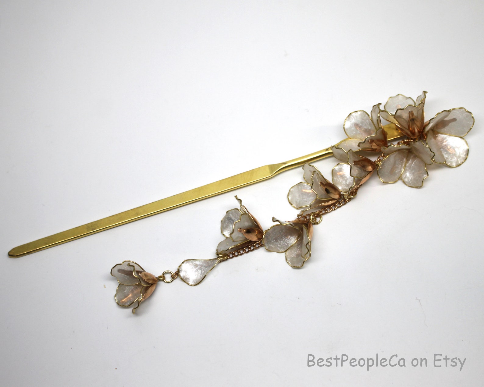 Hairpin Hair Stick Dangle Resin Japanese Tsumami Kanzashi Gold | Etsy