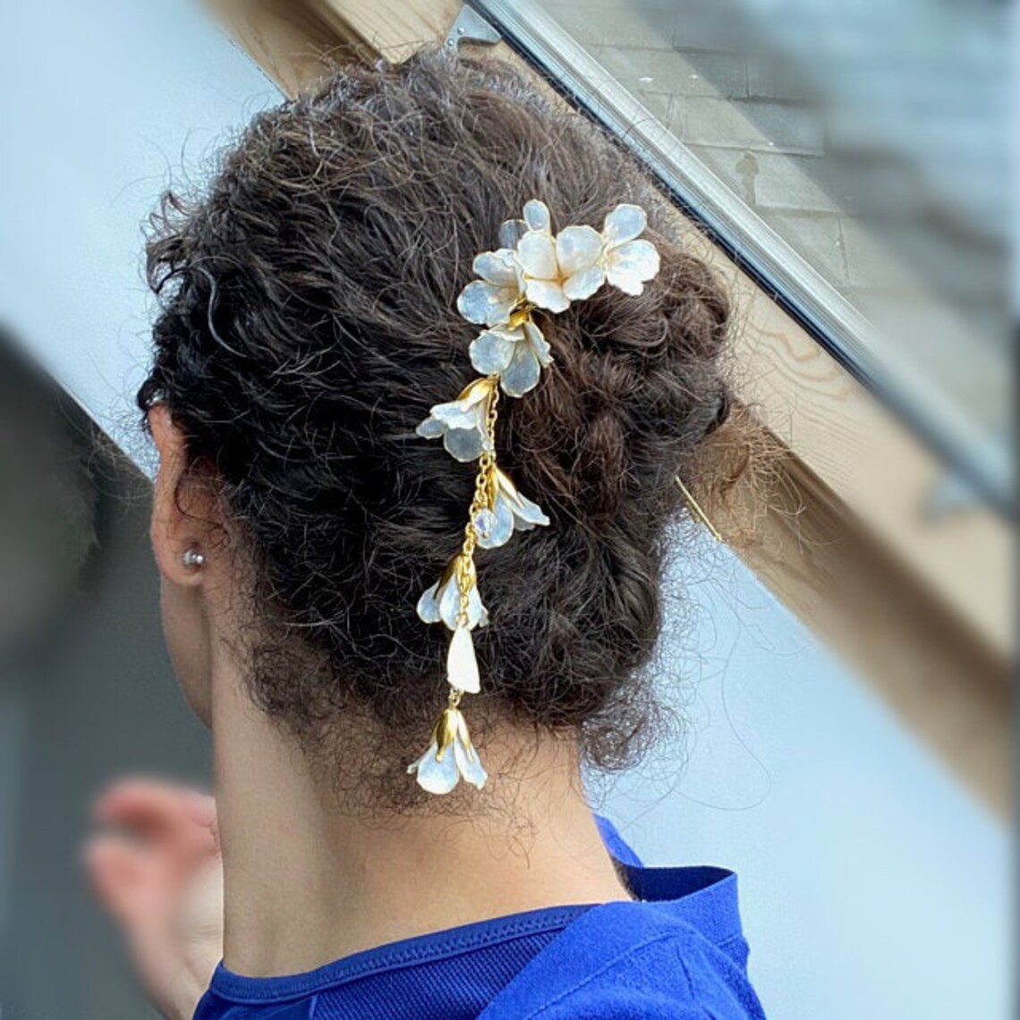 Hairpin Hair Stick Dangle Resin Japanese Tsumami Kanzashi Gold | Etsy
