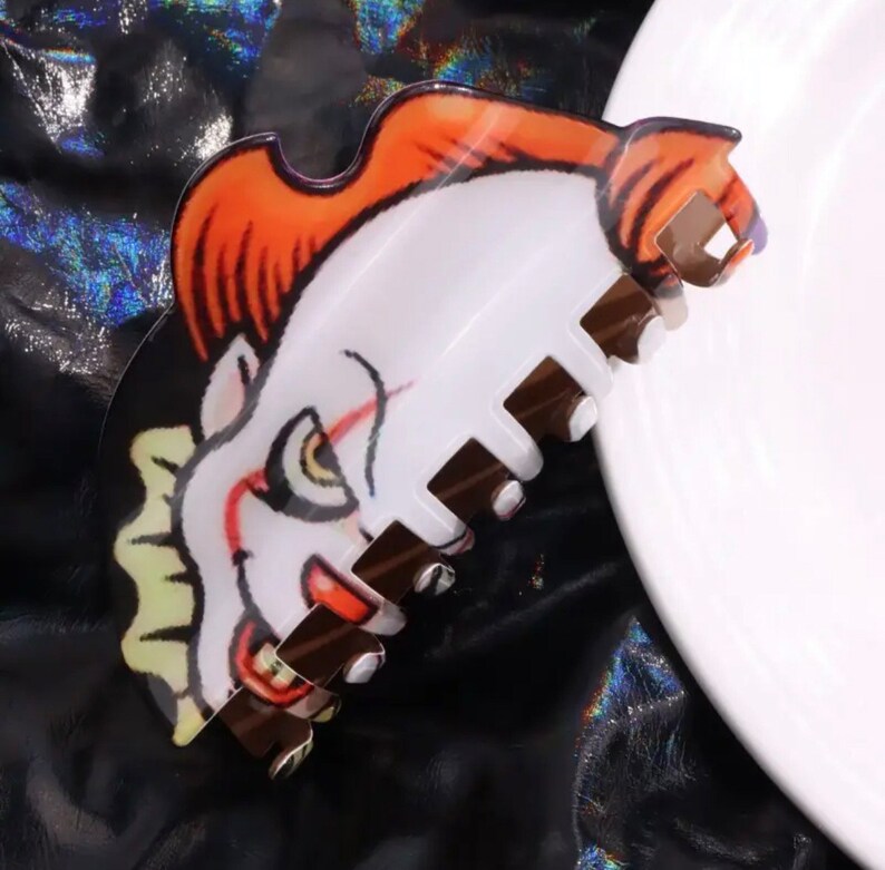 Handcrafted Pennywise Horror Hair Claw Clip Unique IT Movie Inspired ...