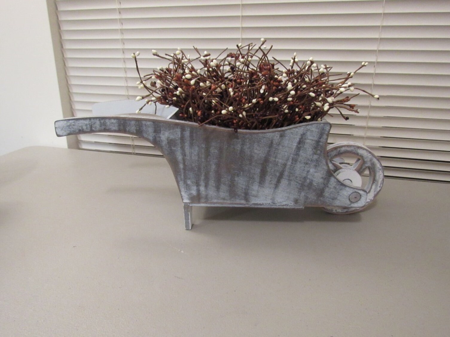 Rustic Wooden Wheelbarrow- Primitive Farmhouse Home Décor- Pip Berry ...