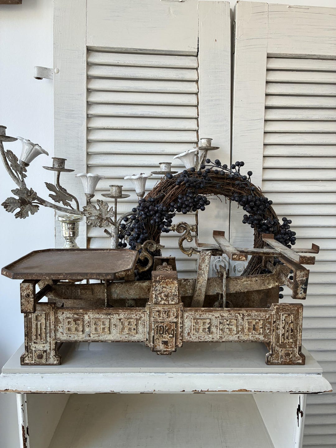 VINTAGE Table Scales White, Baker Scales, Kitchen Scales, Pendulum ...