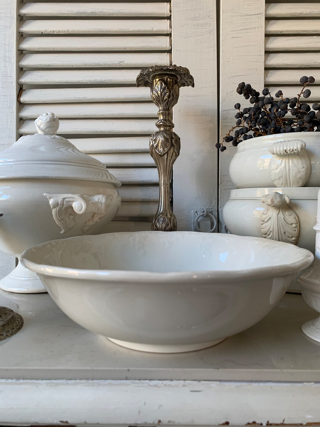 BELGIUM Porcelain Bowl "boch La Louviere", Ceramics, White, Shabby ...