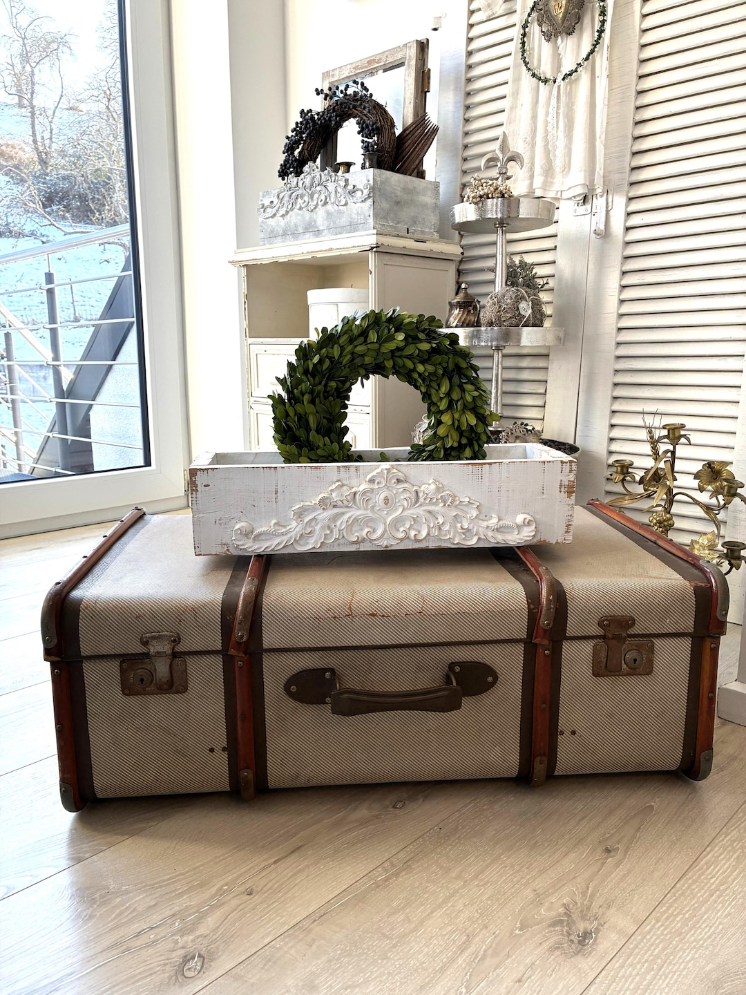 Antique Steamer Trunk, Overseas Chest, Overseas Trunk, Ship's Chest ...