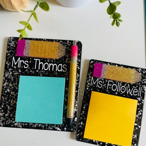 Sticky Note Holder, Glitter Sticky Note Holder, Secretary Gift, Teacher ...