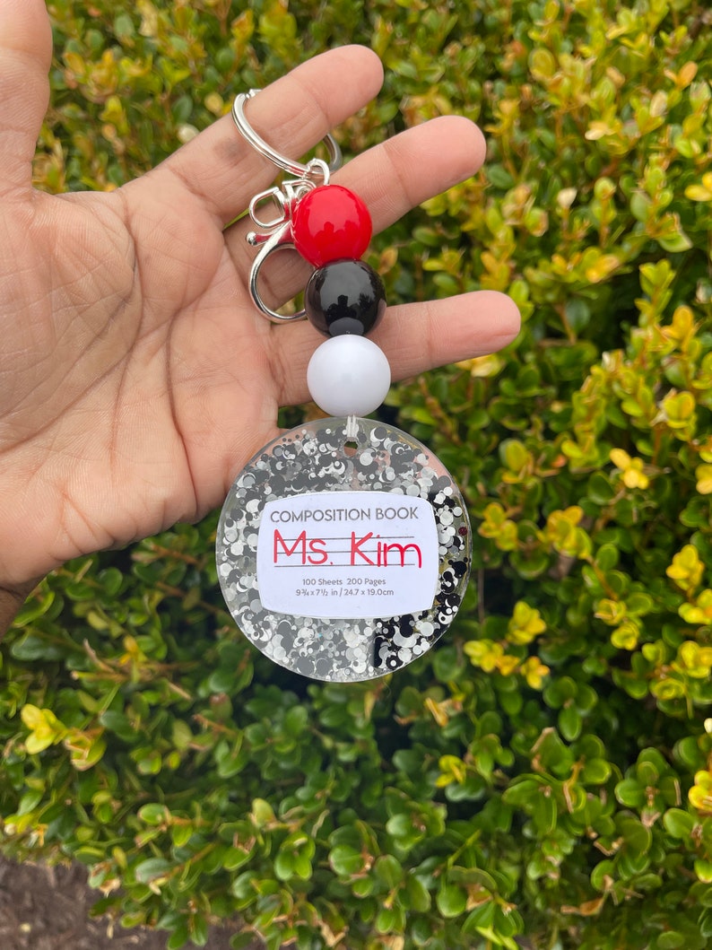 Beaded Teacher Keychain Composition Keychain Teacher - Etsy