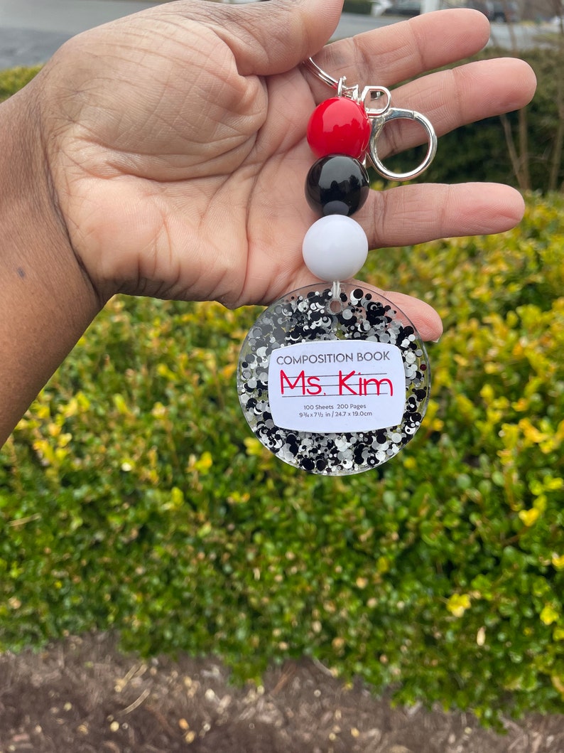 Beaded Teacher Keychain Composition Keychain Teacher - Etsy