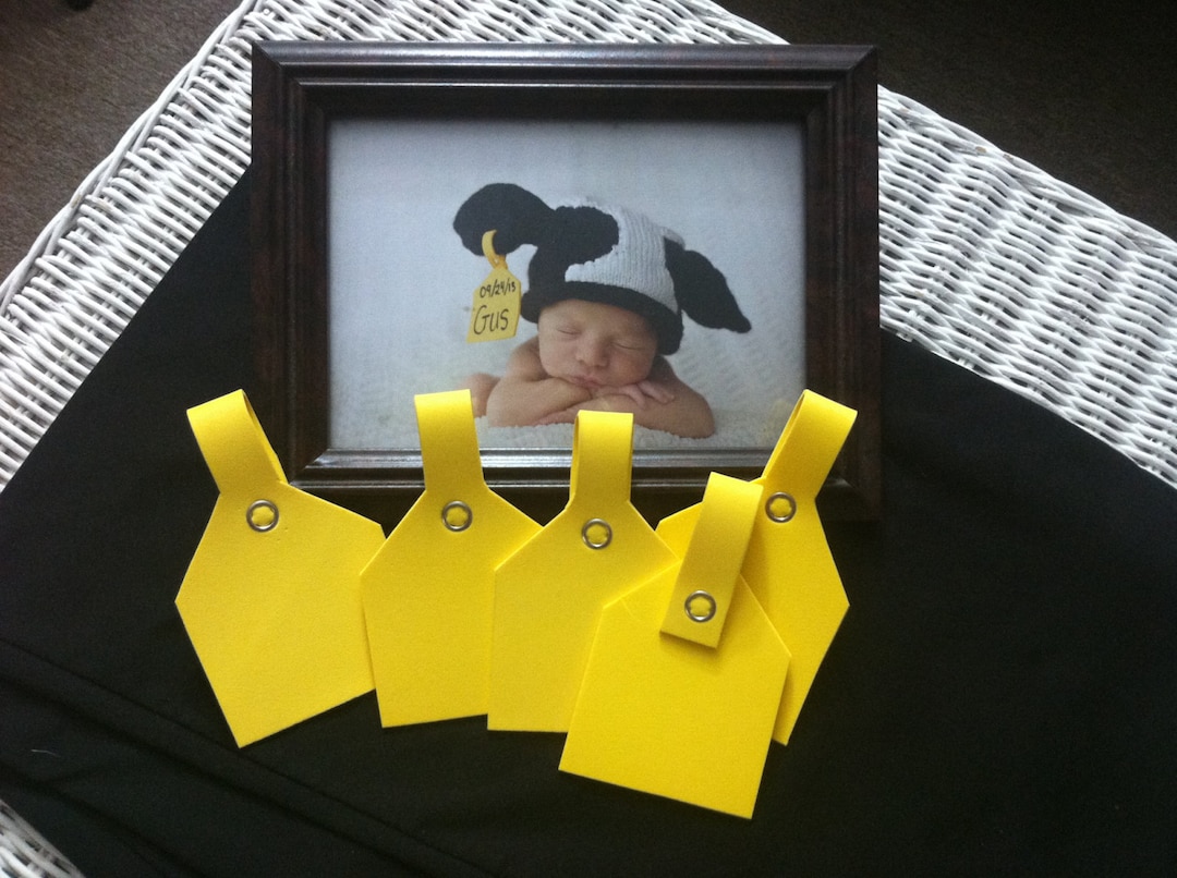 Set of Five Identification TAGS for Newborn Cow Hat - Etsy