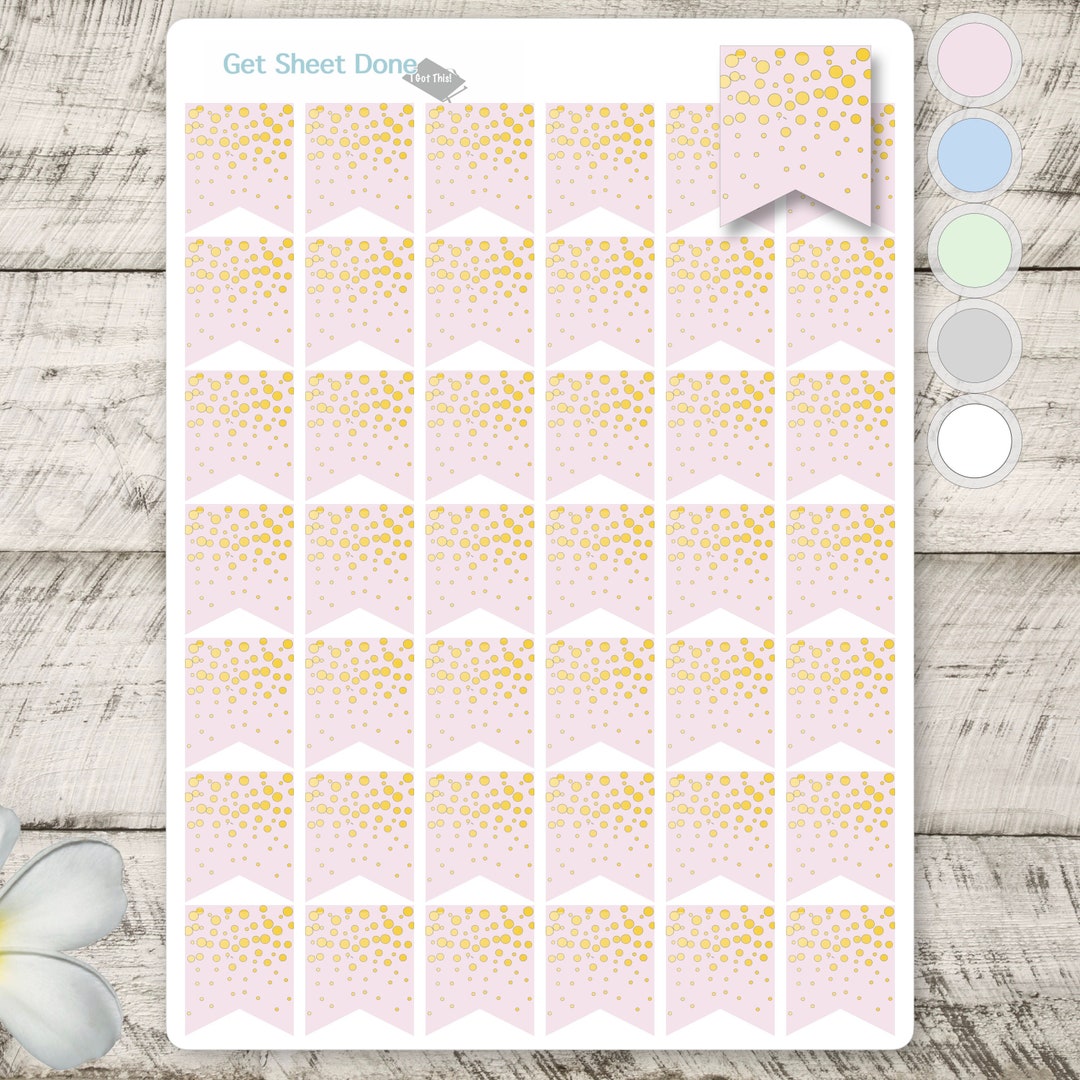 Flag Planner Stickers/vinyl Planner Sticker Sheet/gold Foiled - Etsy
