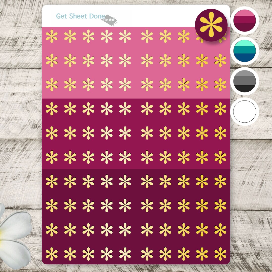 Asterisk Planner Stickers/vinyl Planner Sticker Sheet/gold Asterisk ...
