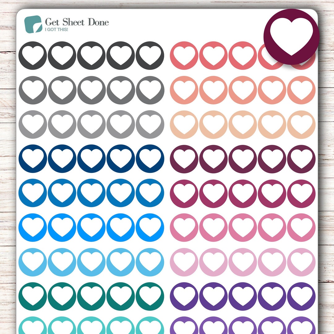 Heart Planner Stickers/vinyl Planner Sticker Sheet/appointment Calendar ...