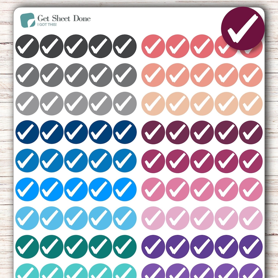 Checkmark Planner Stickers - Etsy
