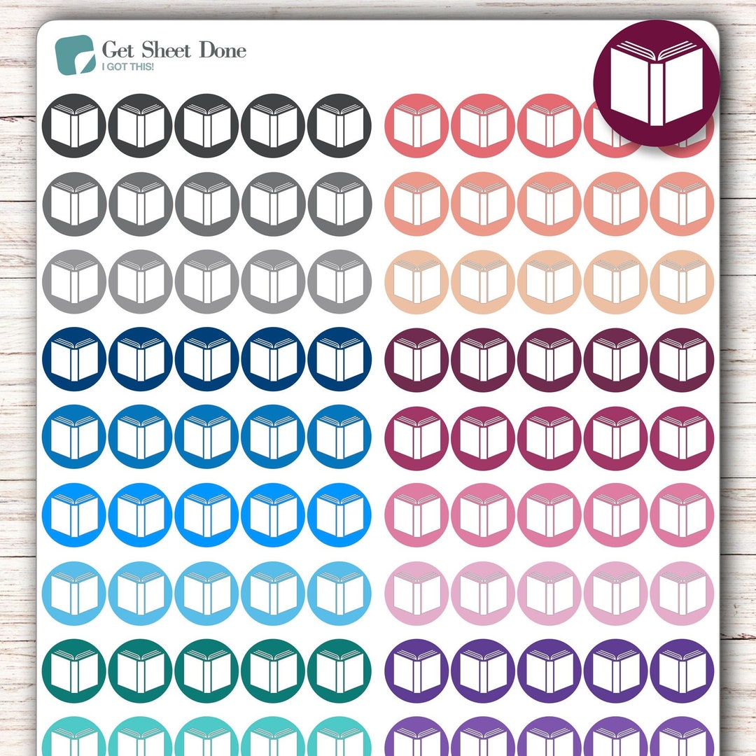 Book Planner Stickers/vinyl Planner Sticker Sheet/read Book Club ...