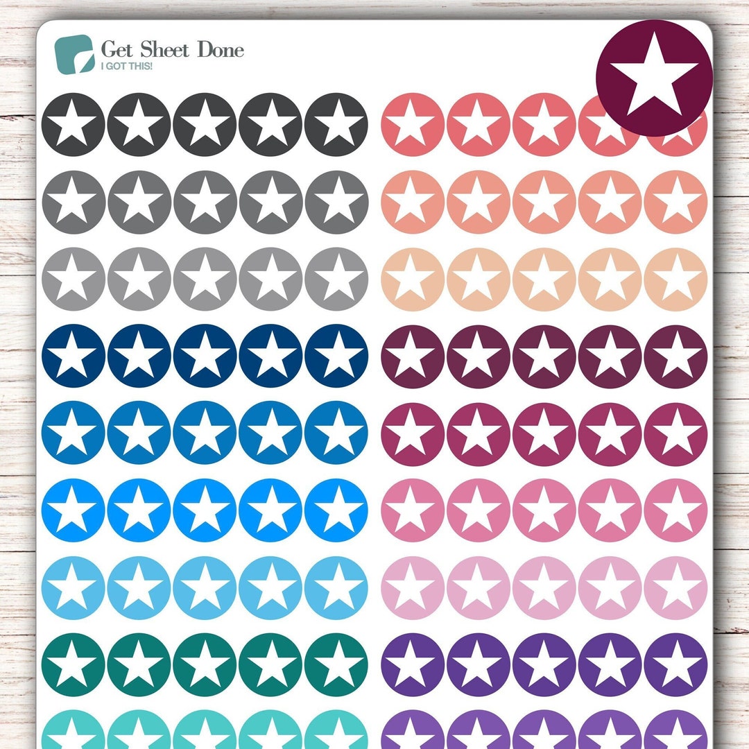 Star Planner Stickers/vinyl Planner Sticker Sheet/appointment Calendar ...