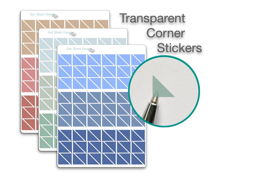 Corner Planner Stickers/vinyl Planner Sticker Sheet/transparent ...
