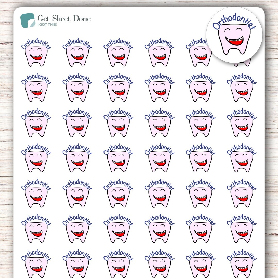 Ortho Stickers/vinyl Planner Sticker Sheet /orthodontist Appointment ...