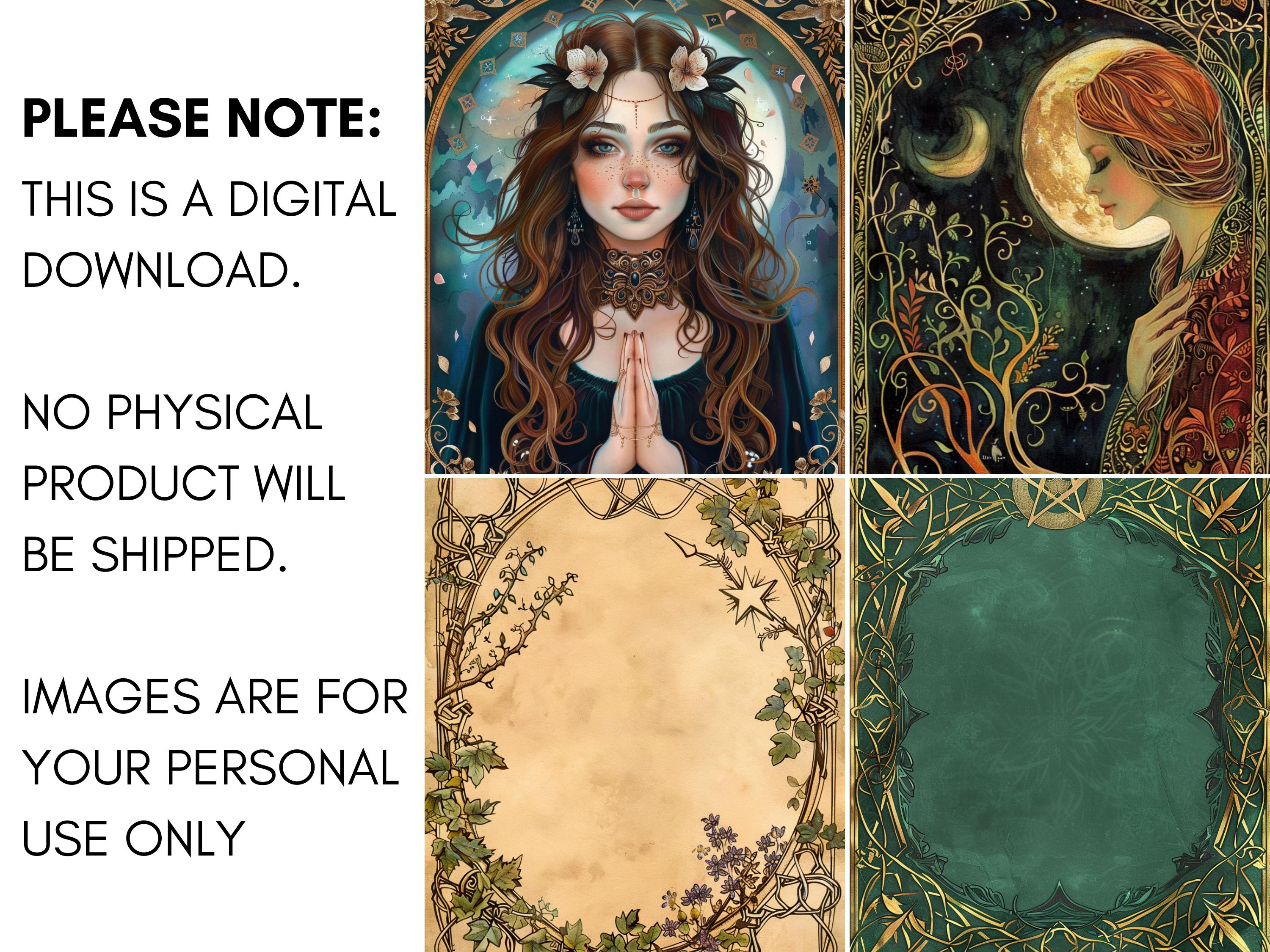 Digital Junk Journal Paper | Moon Goddess | Digital Paper, Printable ...