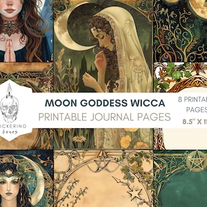 Digital Junk Journal Paper | Moon Goddess | Digital Paper, Printable ...