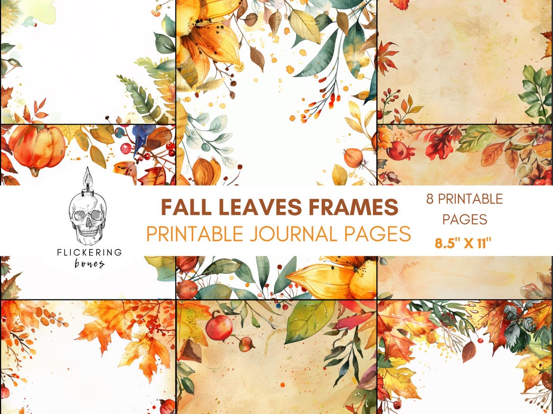 Fall Leaves Printable Journal Pages 8 Pages for Junk Journaling ...