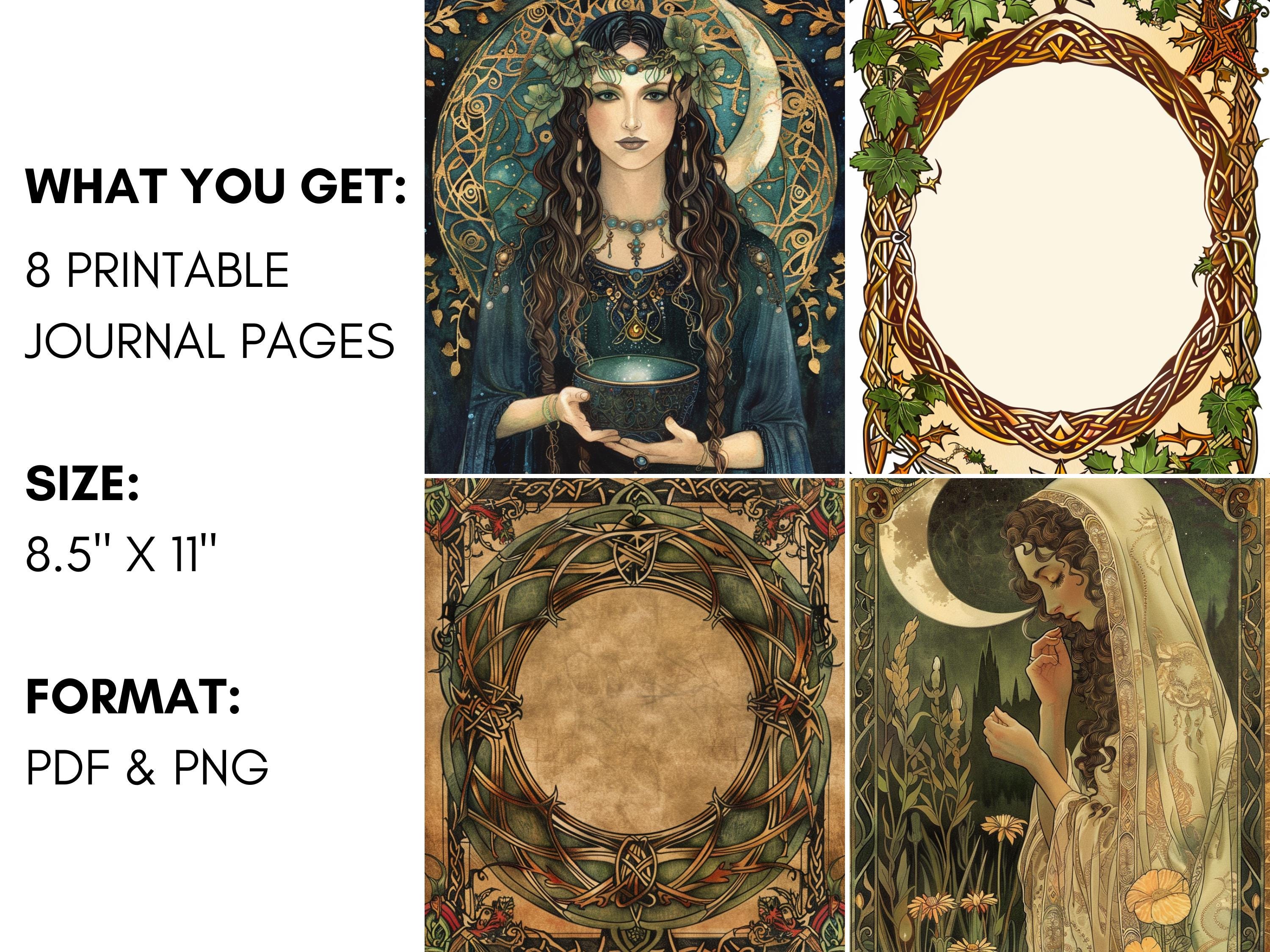 Digital Junk Journal Paper | Moon Goddess | Digital Paper, Printable ...
