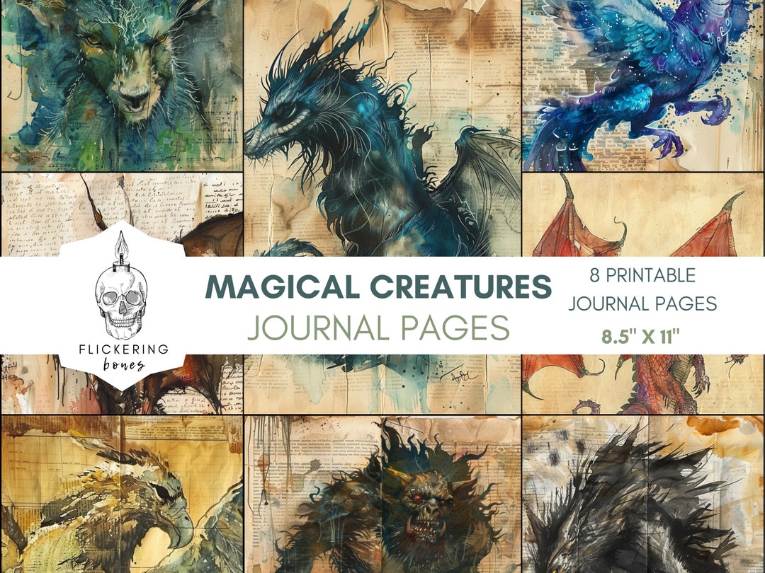 Fantasy Creatures Junk Journal Printables - Magical Digital Papers ...