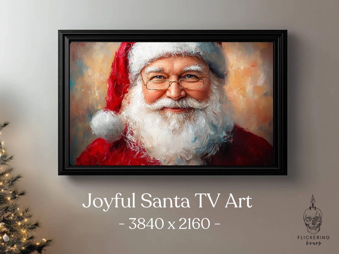 Santa Frame TV Art - Joyful Xmas Holiday Art - Screensaver, Wallpaper ...