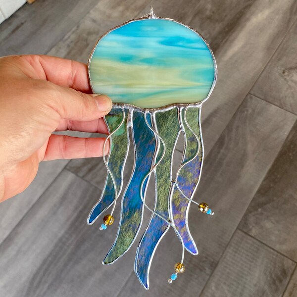 Aqua Stained Glass - Etsy