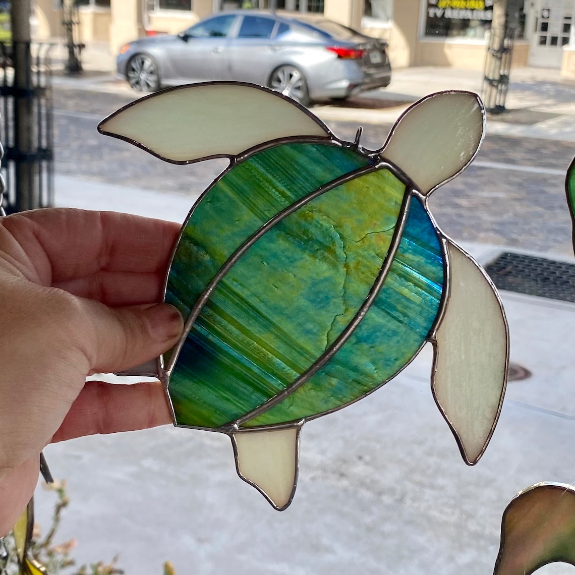 Handcrafted Stained Glass Sea Turtle Suncatcher Window Hanging - Etsy