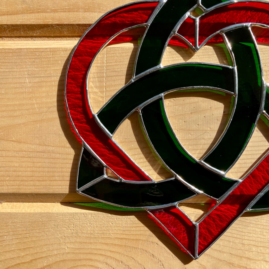 Celtic-handcrafted Celtic Trinity Knot With Heart Stained - Etsy