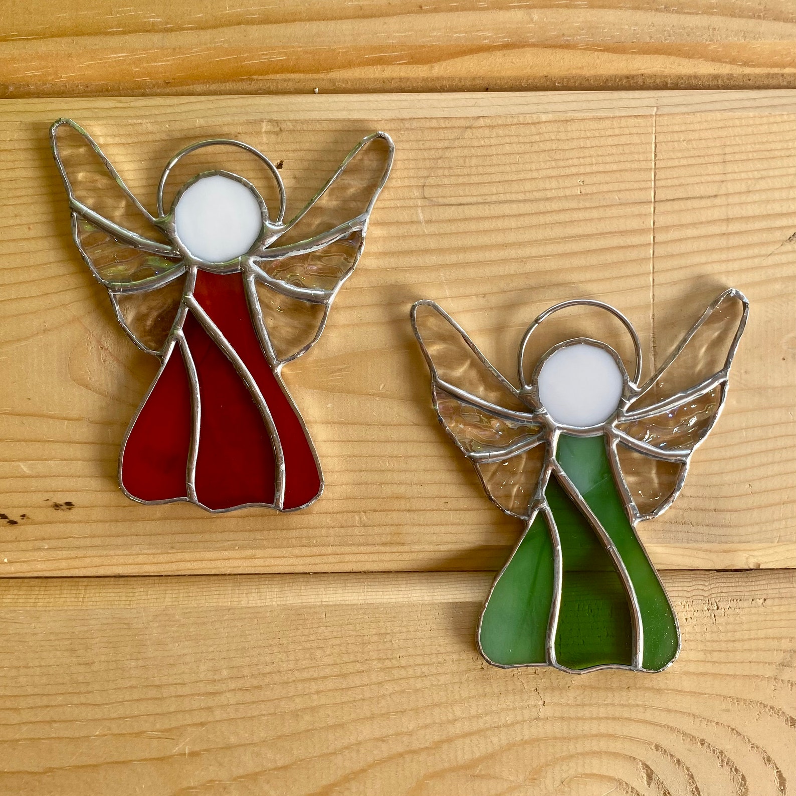 Handcrafted Stained Glass Angel Christmas Ornament Seasonal - Etsy