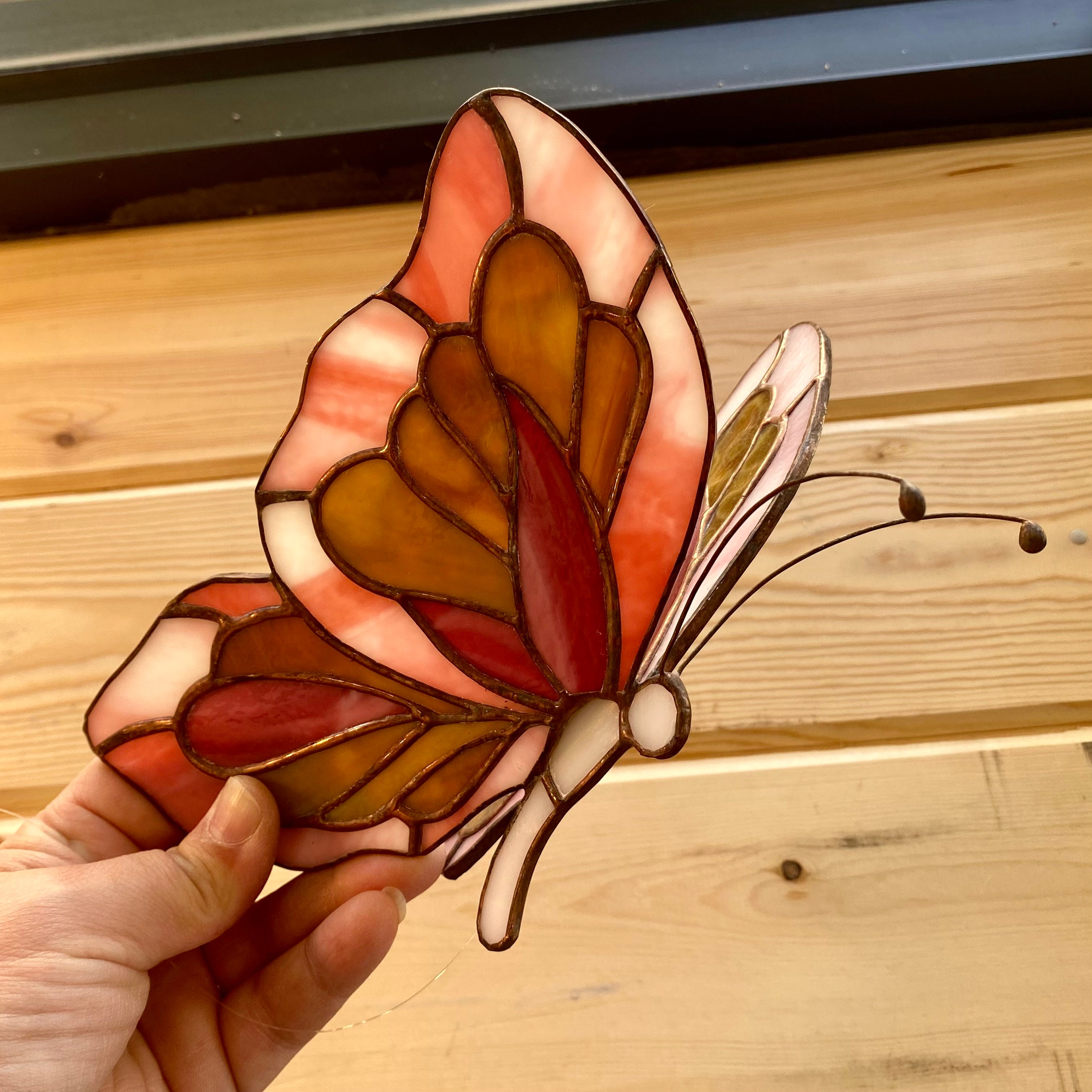 Handcrafted 3-dimensional Stained Glass Butterfly Suncatcher | Etsy