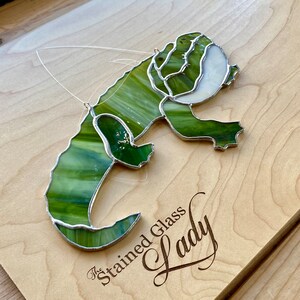 Handcrafted Stained Glass Alligator Suncatcher in Congo Green, Florida ...