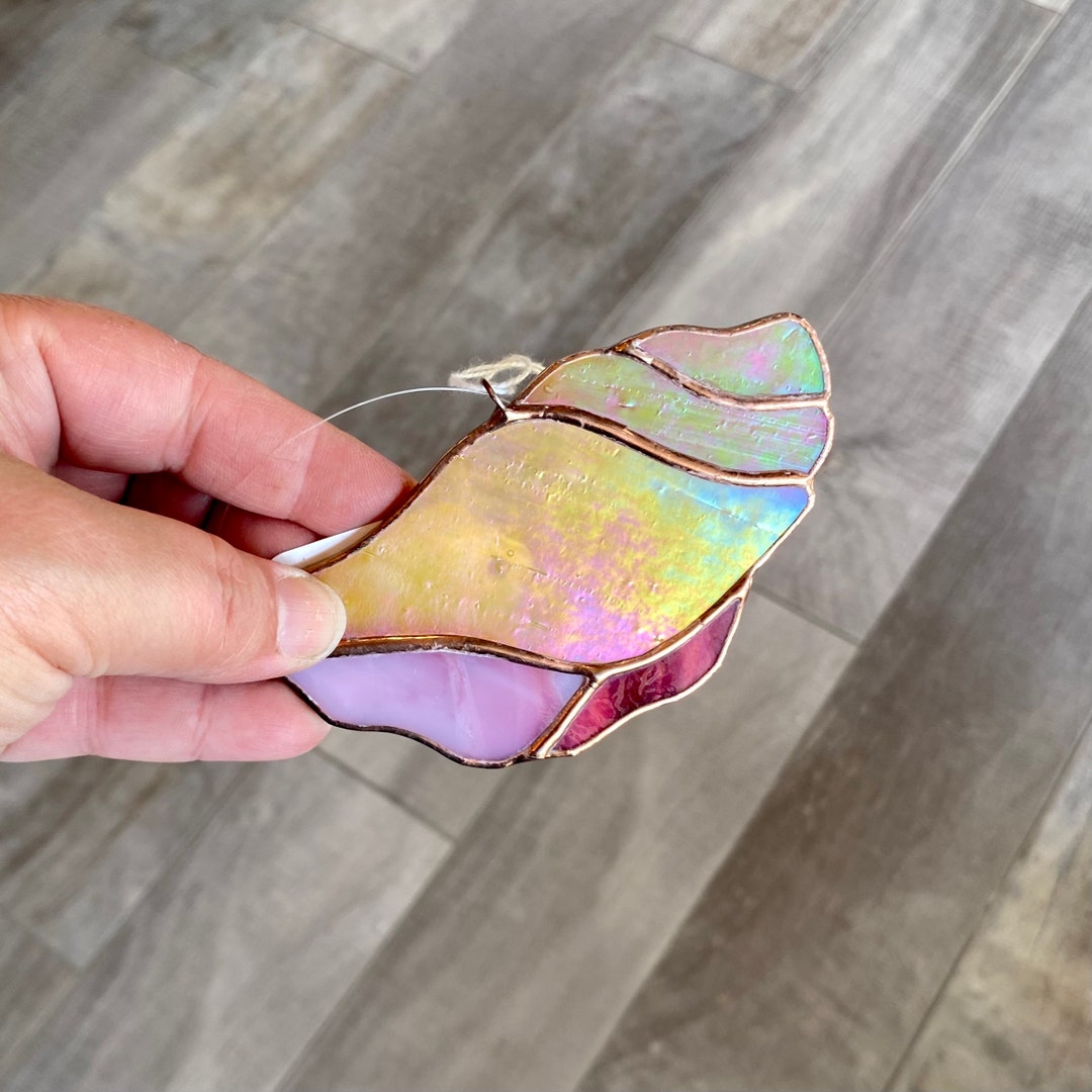 Seashell-handcrafted Mini Stained Glass Conch Shell Suncatcher in Amber ...