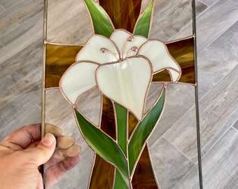 Stained Glass Lily Panel - Etsy