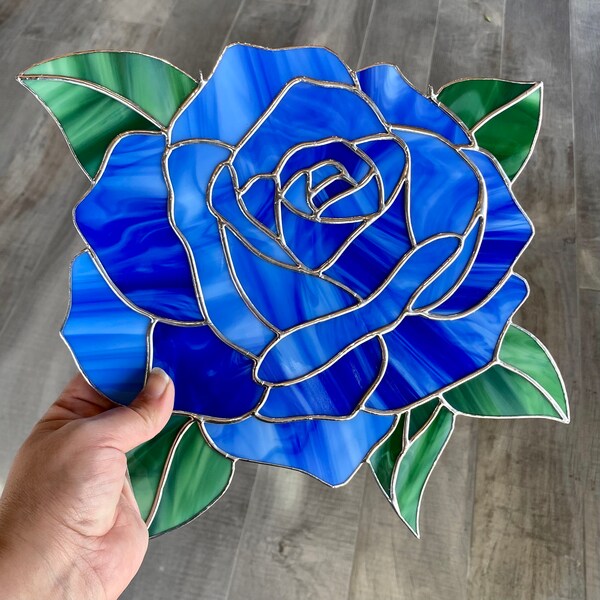 Stained Glass Rose - Etsy