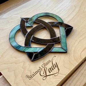 Handcrafted Freeform Celtic Trinity Knot With Heart in Green and Black ...