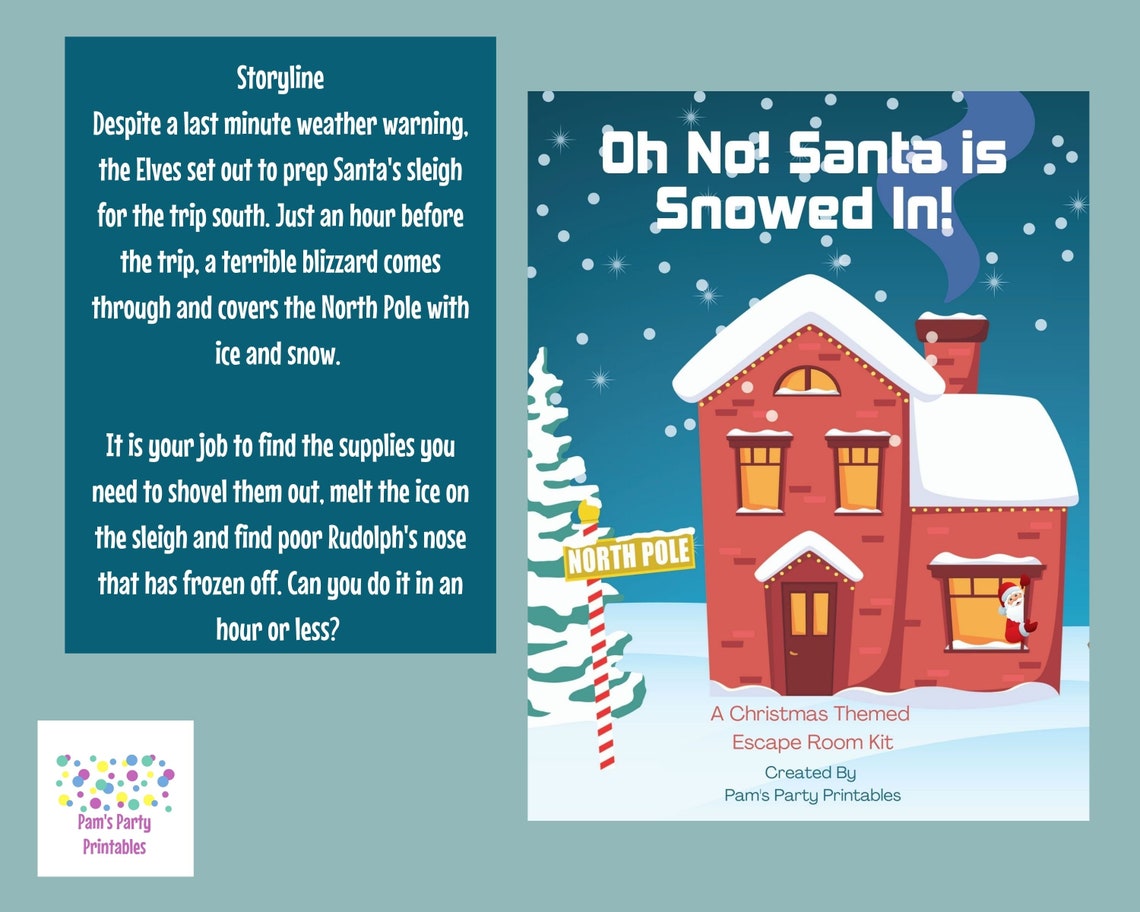 Oh No Santa is Snowed In A DIY Escape Room Kit Christmas - Etsy